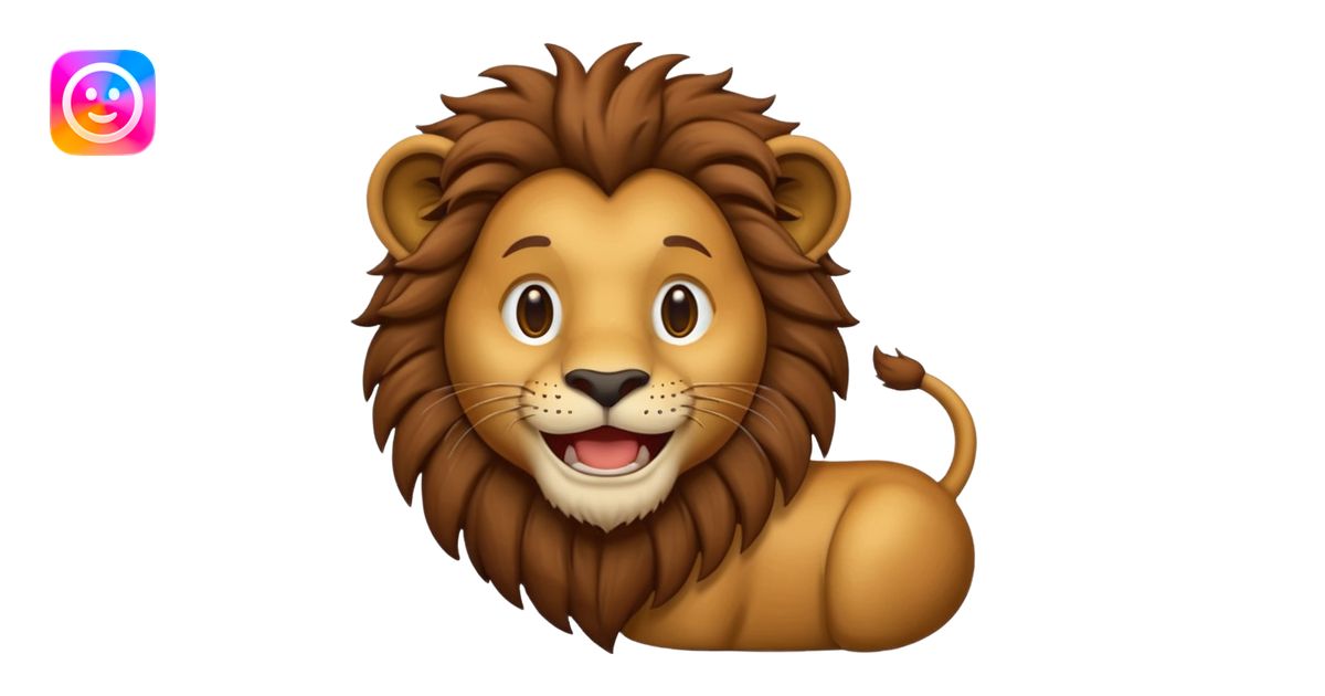 iOS lion with a human neck emoji emoji | AI Emoji Generator