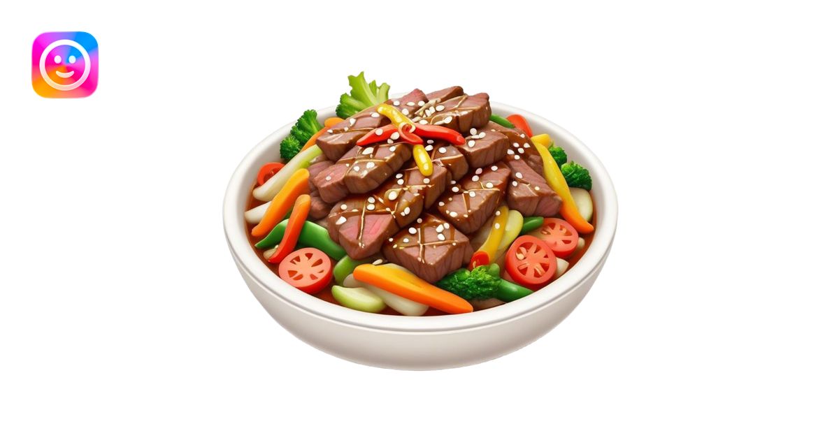 Cinematic Realistic Bulgogi Dish Emoji, featuring tender, marinated ...