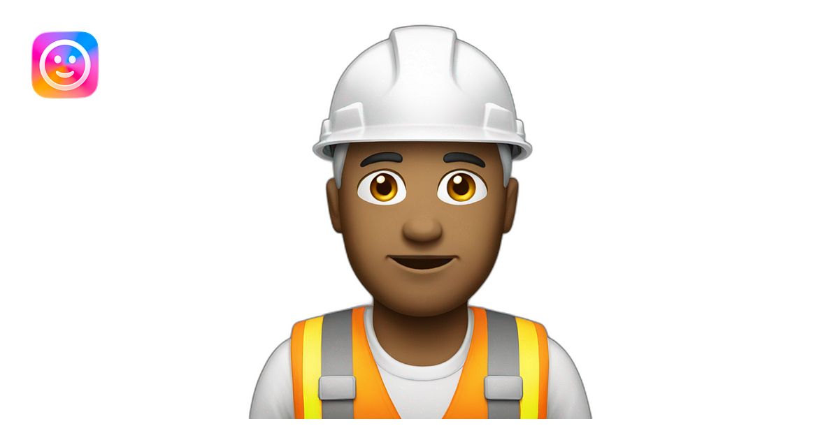 White Construction worker emoji | AI Emoji Generator