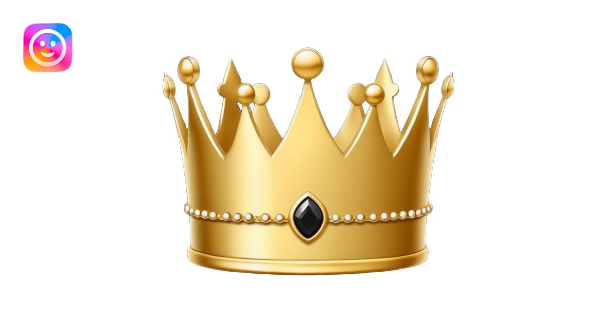 black premium logo crown simple emoji | AI Emoji Generator