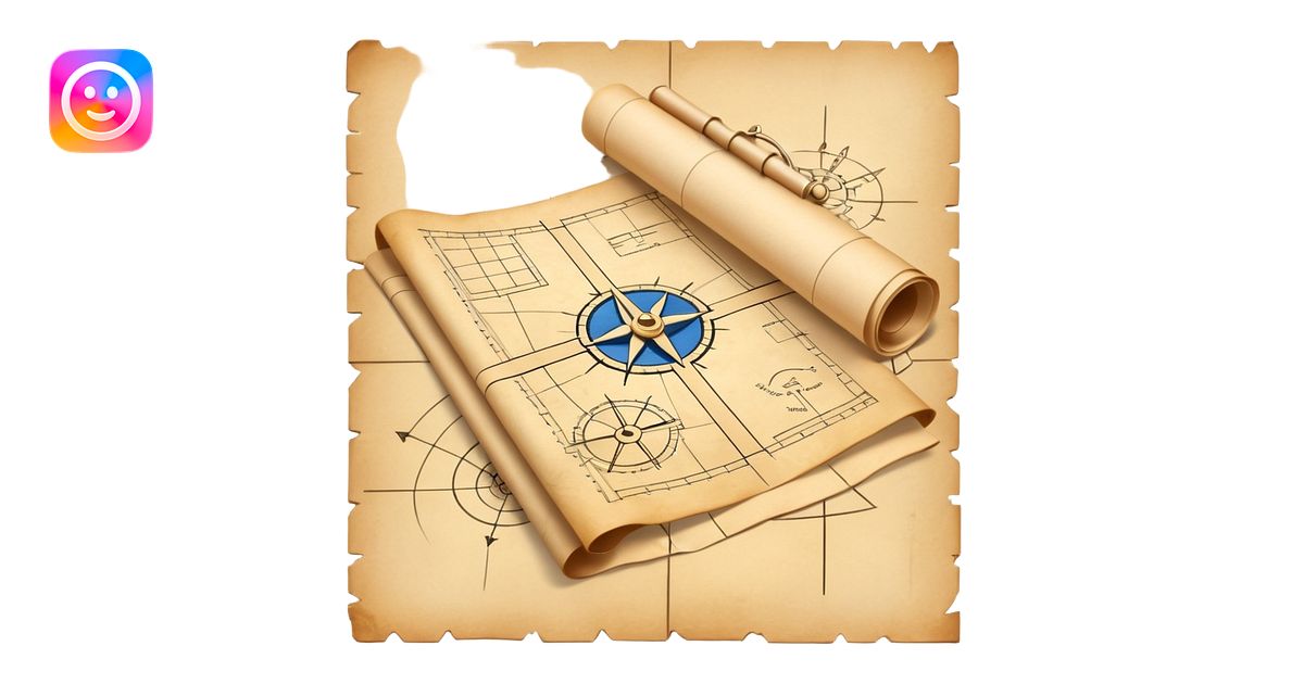blueprints map opened emoji | AI Emoji Generator