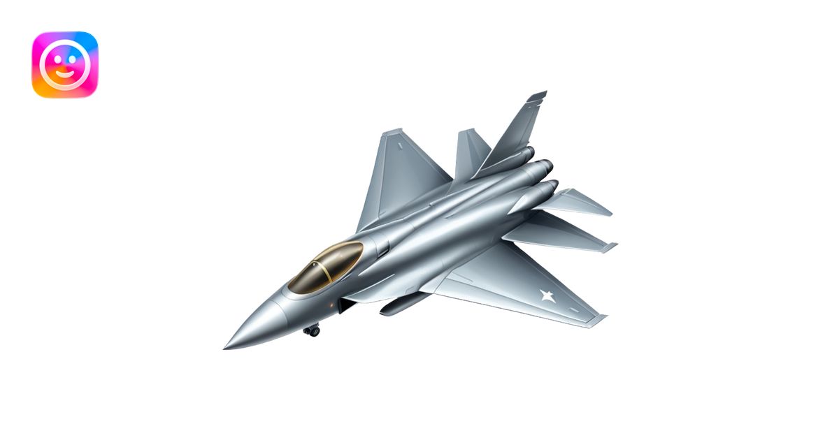 Military jet pointing emoji | AI Emoji Generator