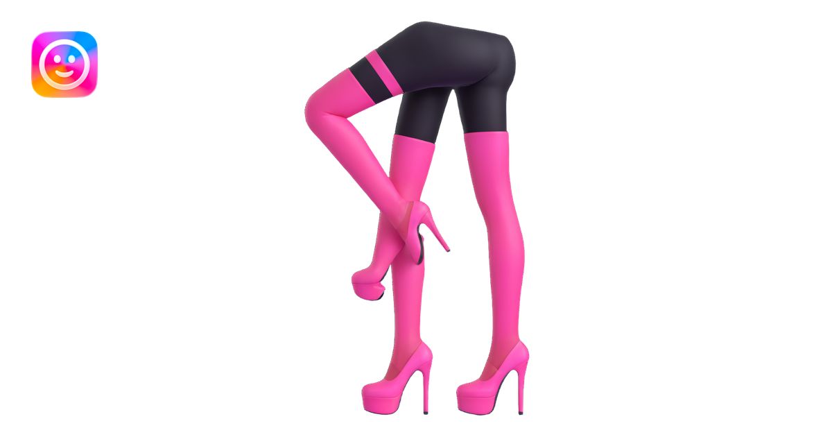 pink platform heel with leg in stockings emoji | AI Emoji Generator