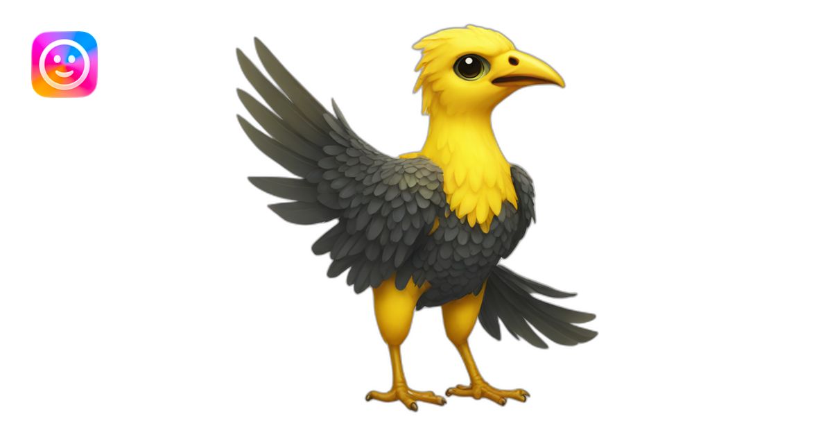 Fantasy bird yellow emoji | AI Emoji Generator