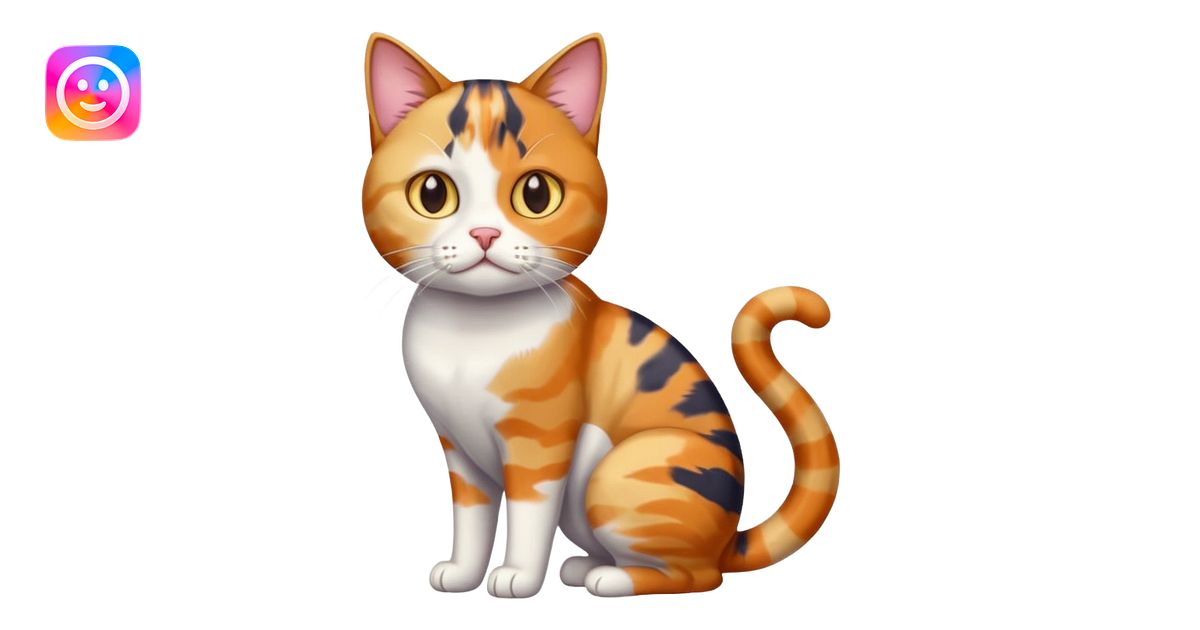 full body colourful calico tabby cat with disproportioned head with an ...