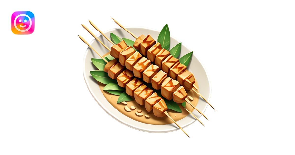 Cinematic Realistic Indonesian Chicken Satay Dish Emoji, depicted as ...