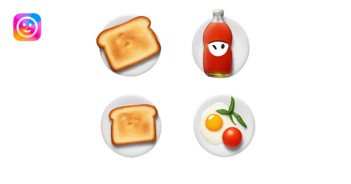 Toasts tomate and oil breakfast emoji | AI Emoji Generator