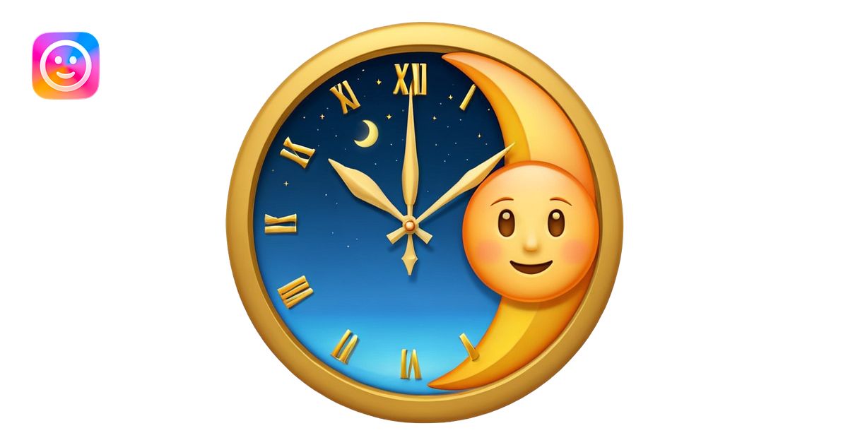 can you make me a clock emoji with the left side being a sunrise and ...