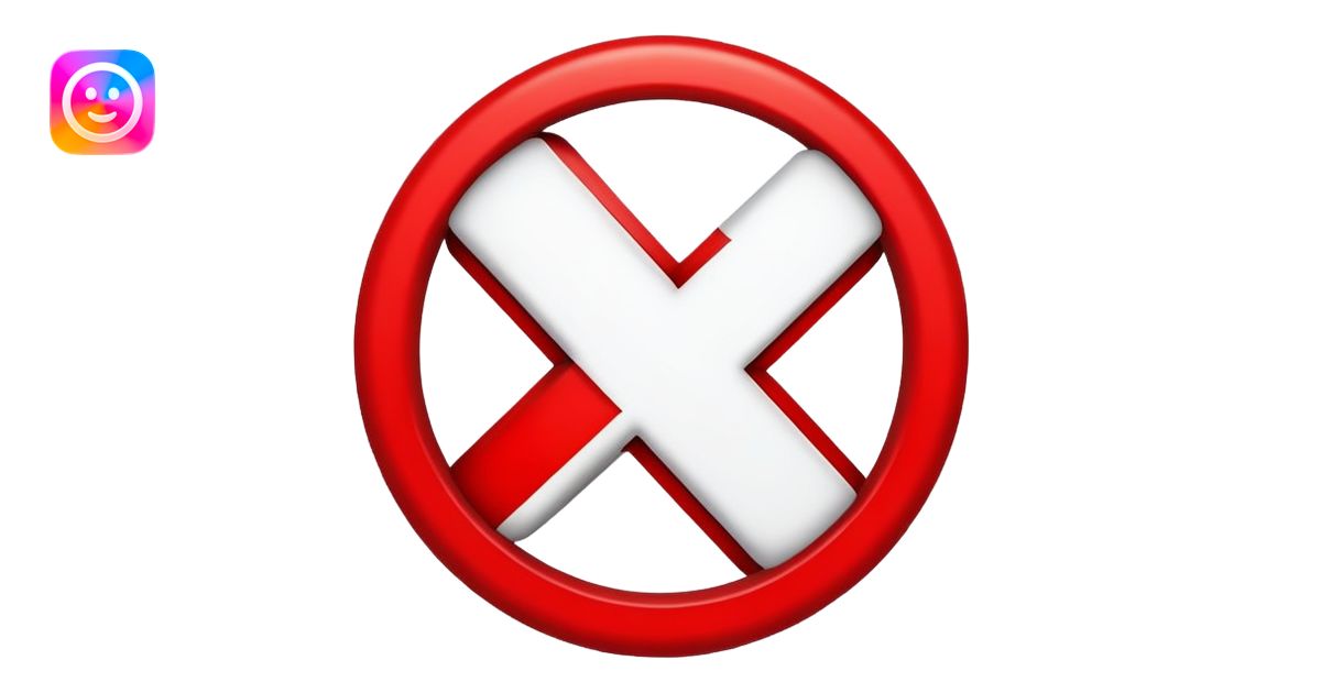 red X symbol with outline emoji | AI Emoji Generator