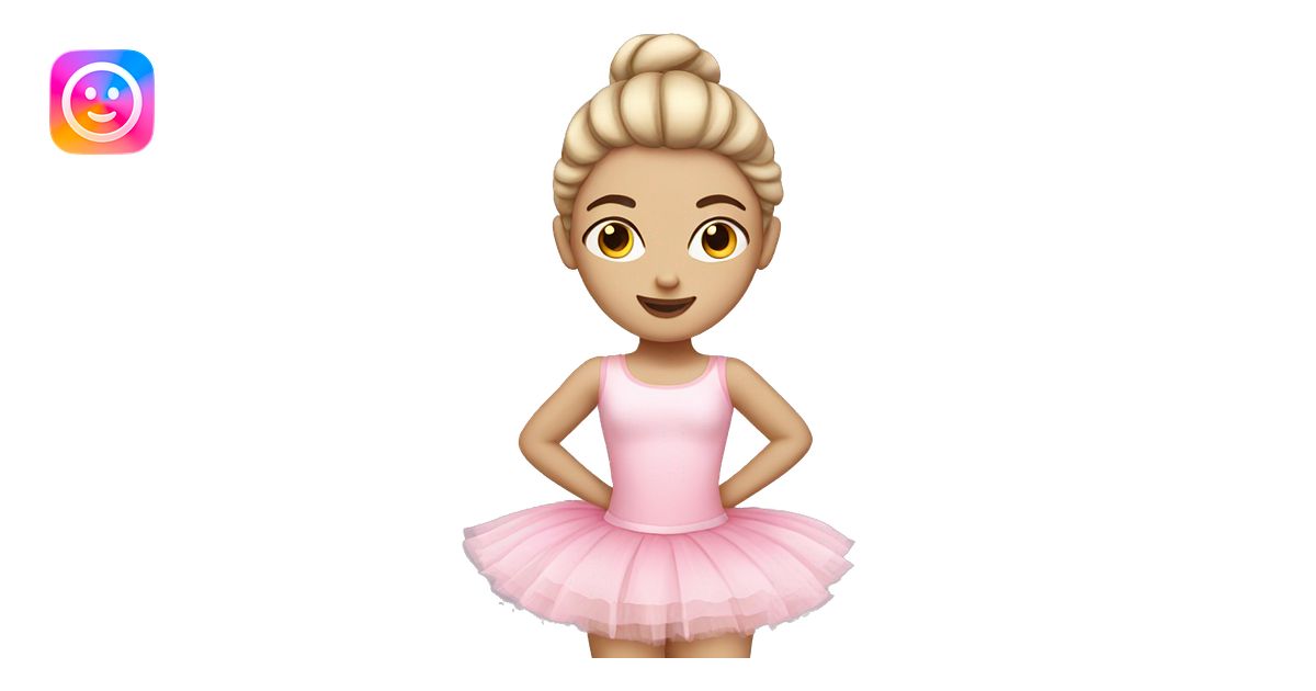 white girl ballerina with pink tutu emoji | AI Emoji Generator