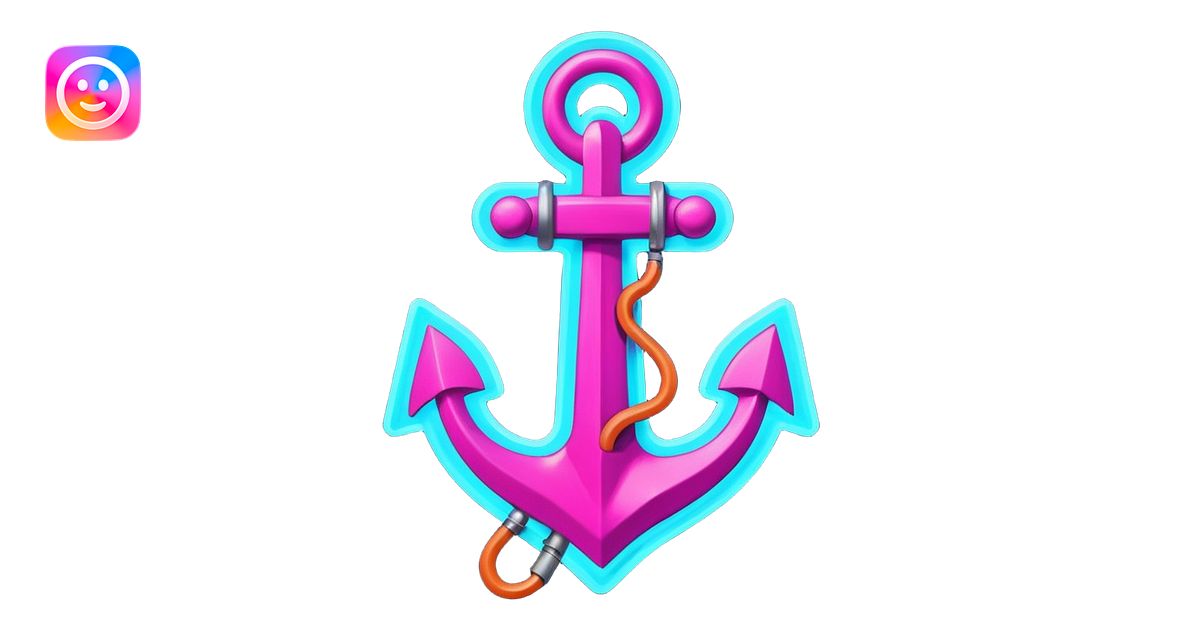 A neon futuristic cyberpunk anchor line drawing, that would be made of ...