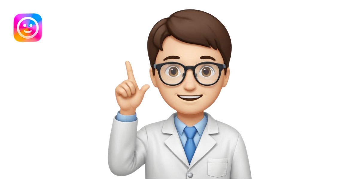 Nerd scientist emoji that with those 🤓👆🥼 that looks like an emoji not a ...