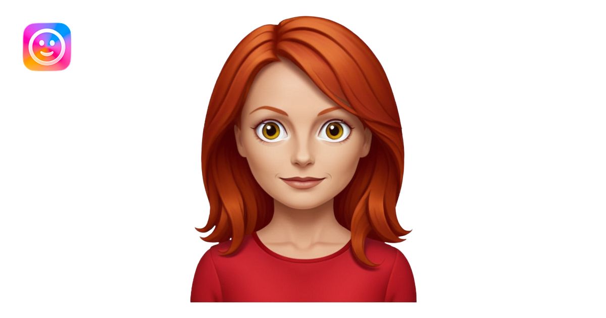 Geri Halliwell with red hair and red outfit emoji | AI Emoji Generator