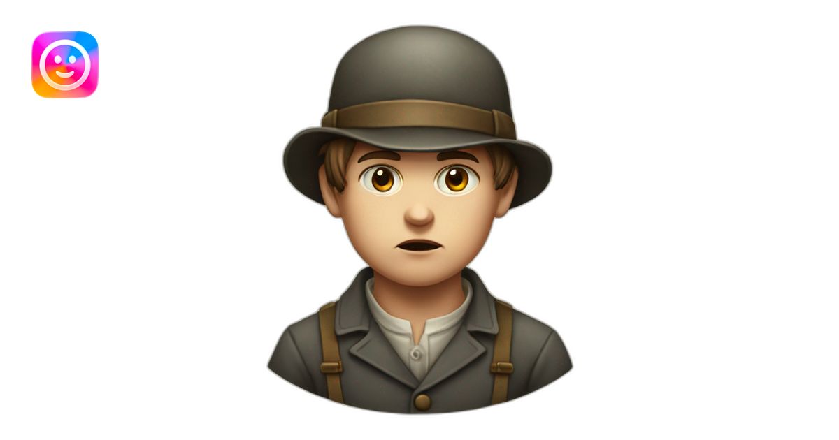Victorian-Era-poor-factory-worker-kid-flat-cap-angry emoji | AI Emoji ...