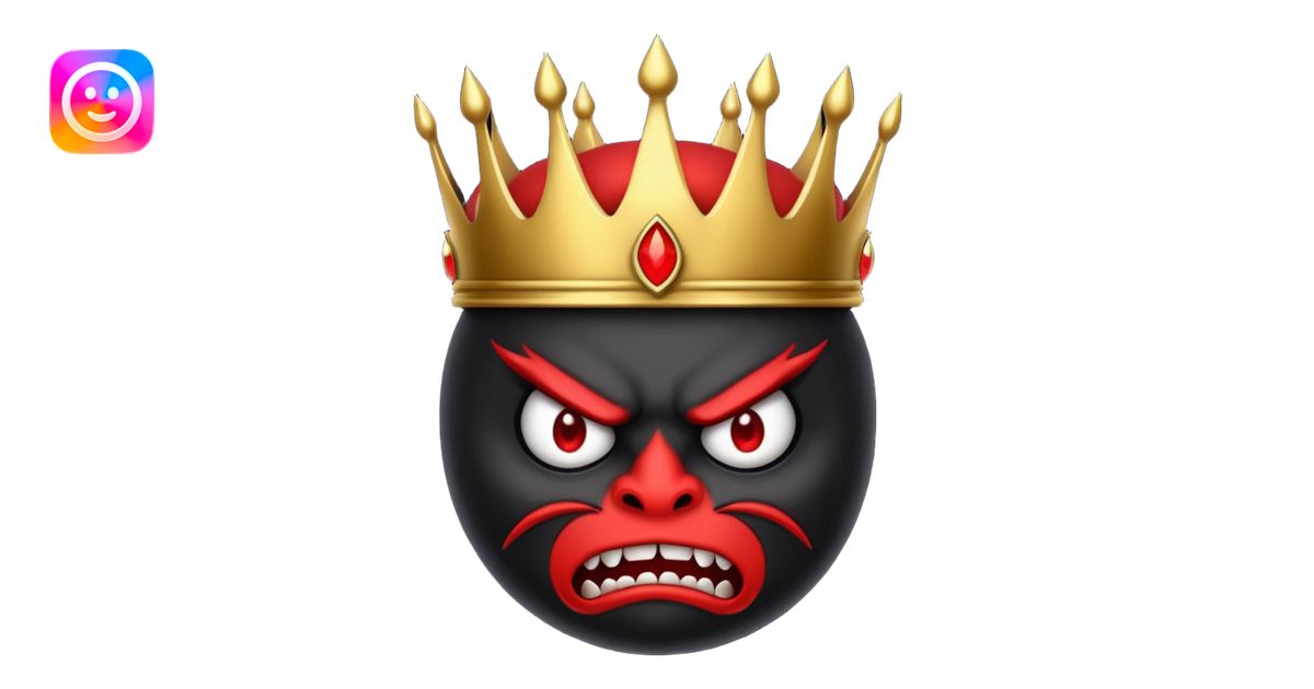 the black crown has a red angry face with the devils tail emoji | AI ...