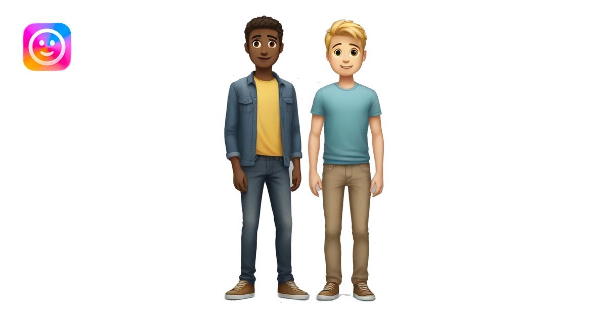 tall boyfriend and short boyfriend emoji | AI Emoji Generator