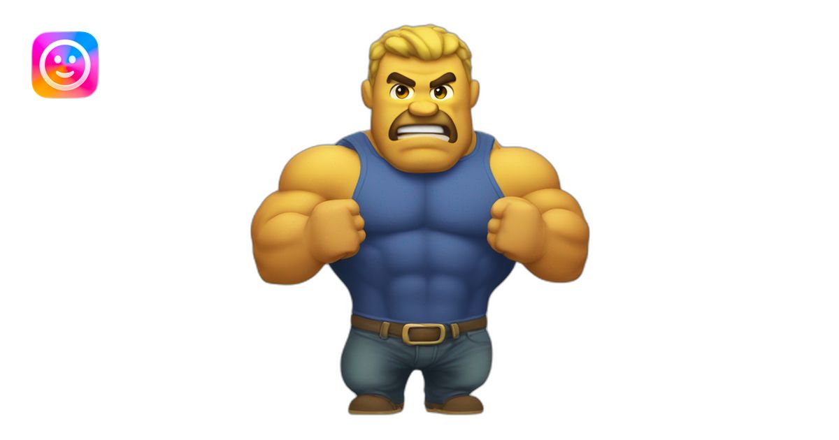 giga chad with big muscles emoji | AI Emoji Generator