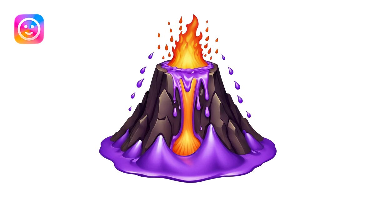 A volcano errupting only with a pure purple liquid. no fire emoji | AI ...