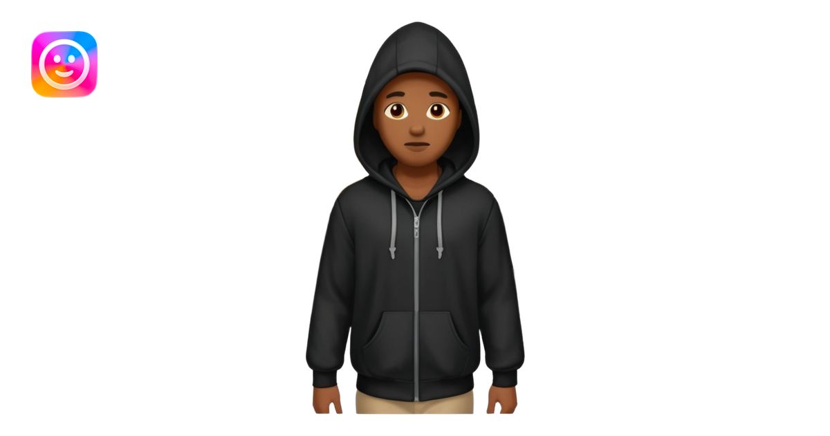 Hooded Street Walker black man emoji | AI Emoji Generator