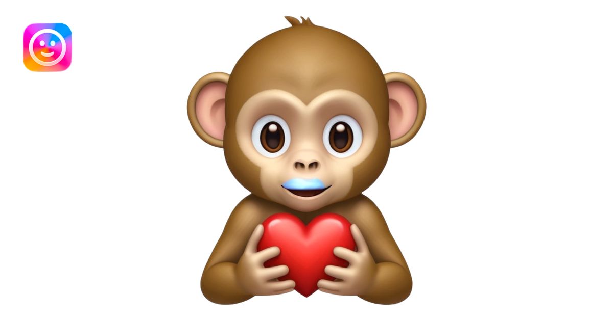 un mono con un corazon pero mas realista emoji | AI Emoji Generator