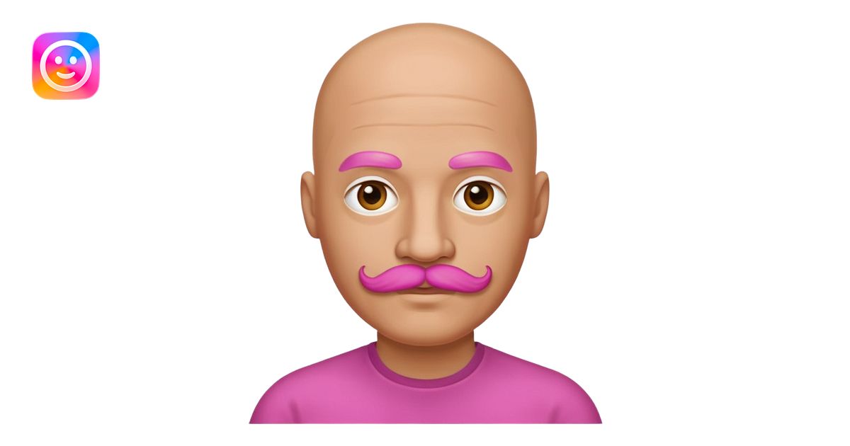 bald man with pink mustache emoji | AI Emoji Generator