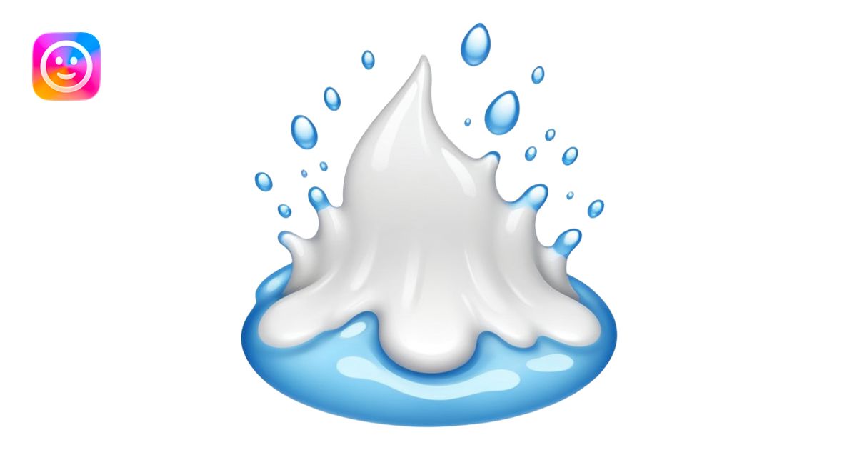 A glossy white paint splash emoji | AI Emoji Generator