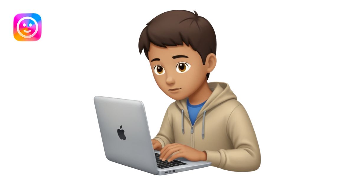 boy typing on a laptop emoji | AI Emoji Generator