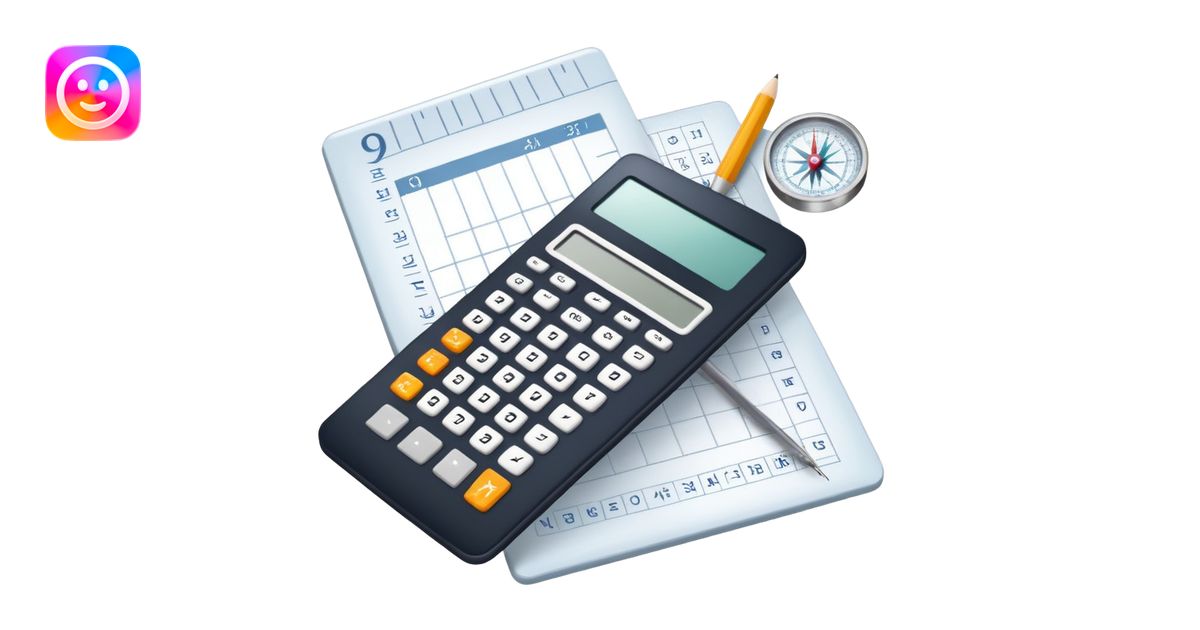 An icon featuring mathematical formulas, a calculator, and geometric ...