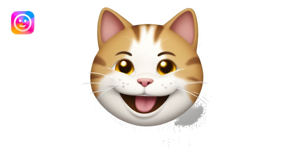 Fat tabi cat laughing emoji | AI Emoji Generator