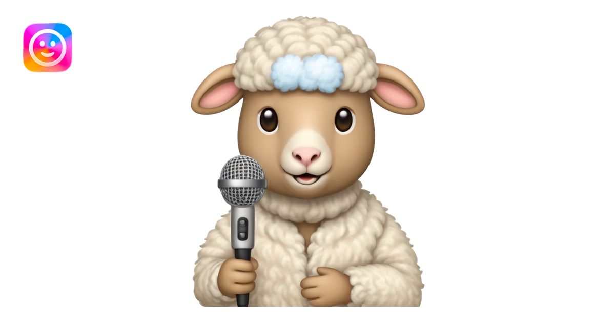 sheep with microphone emoji | AI Emoji Generator