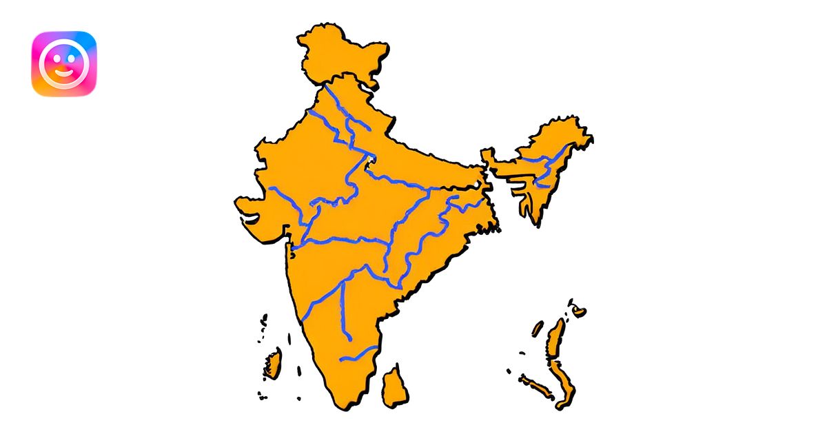 India map with saffron colour ( akhand Bharat ) emoji | AI Emoji Generator