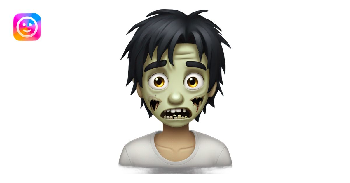 Boy, zombie, black hair, medium long, emo, shaggy, dark, spooky, creepy ...