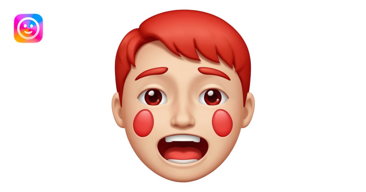 Red face,crying,and laughing emoji | AI Emoji Generator