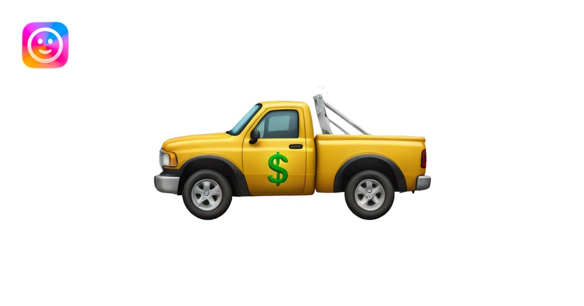 Pick-up truck with dollar sign emoji | AI Emoji Generator