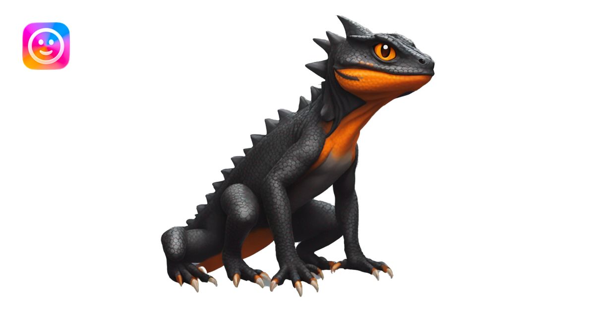 cool edgy black and orange Dark-type nargacuga lizard Pokémon full body ...