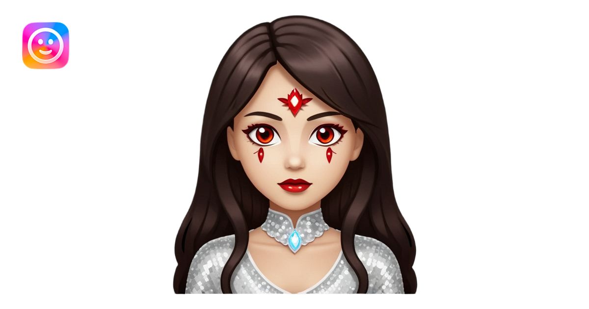 Bloody Mary with light skin, long dark brown hair, red eye, white ...