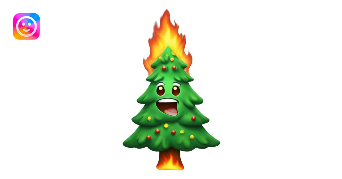 Christmas tree on fire emoji | AI Emoji Generator