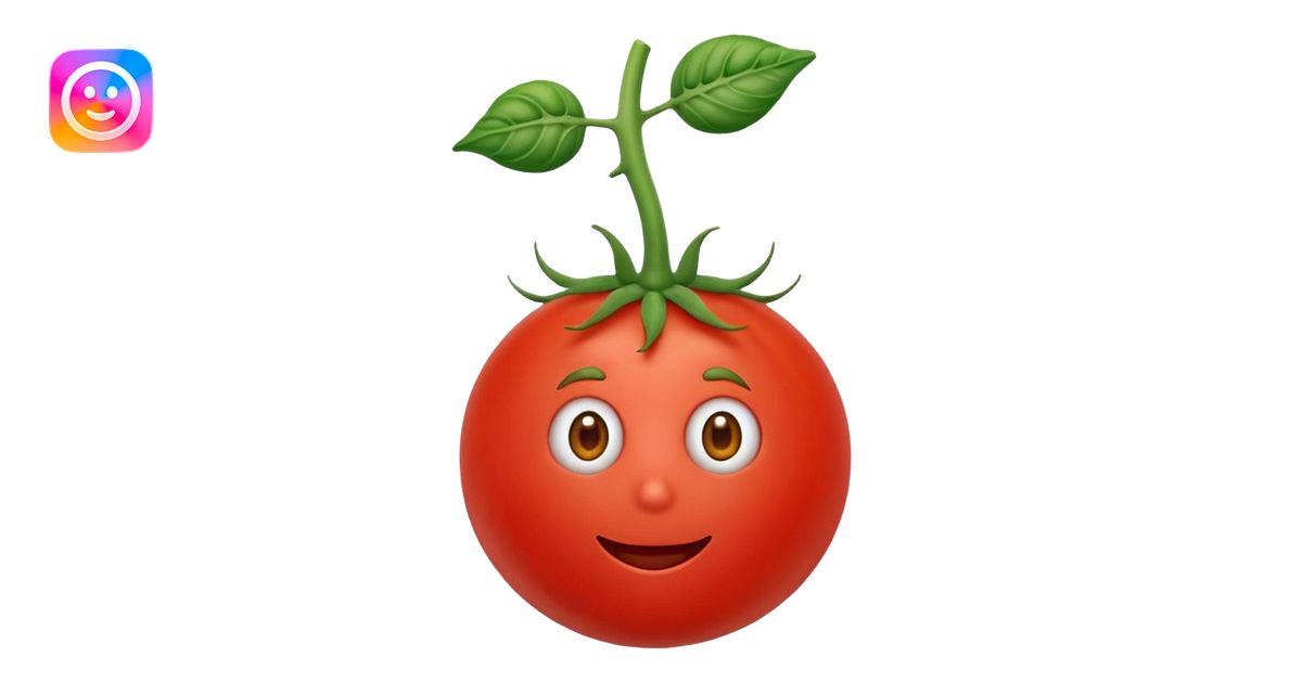 Eine Tomate mit Gesicht, armen, Beinen emoji | AI Emoji Generator