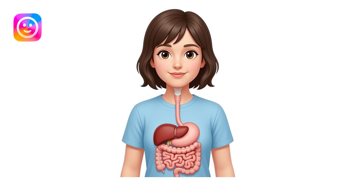 girl with visible digestive system emoji | AI Emoji Generator