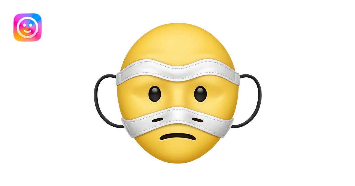 A sad face emoji coverd by a happy face mask emoji | AI Emoji Generator