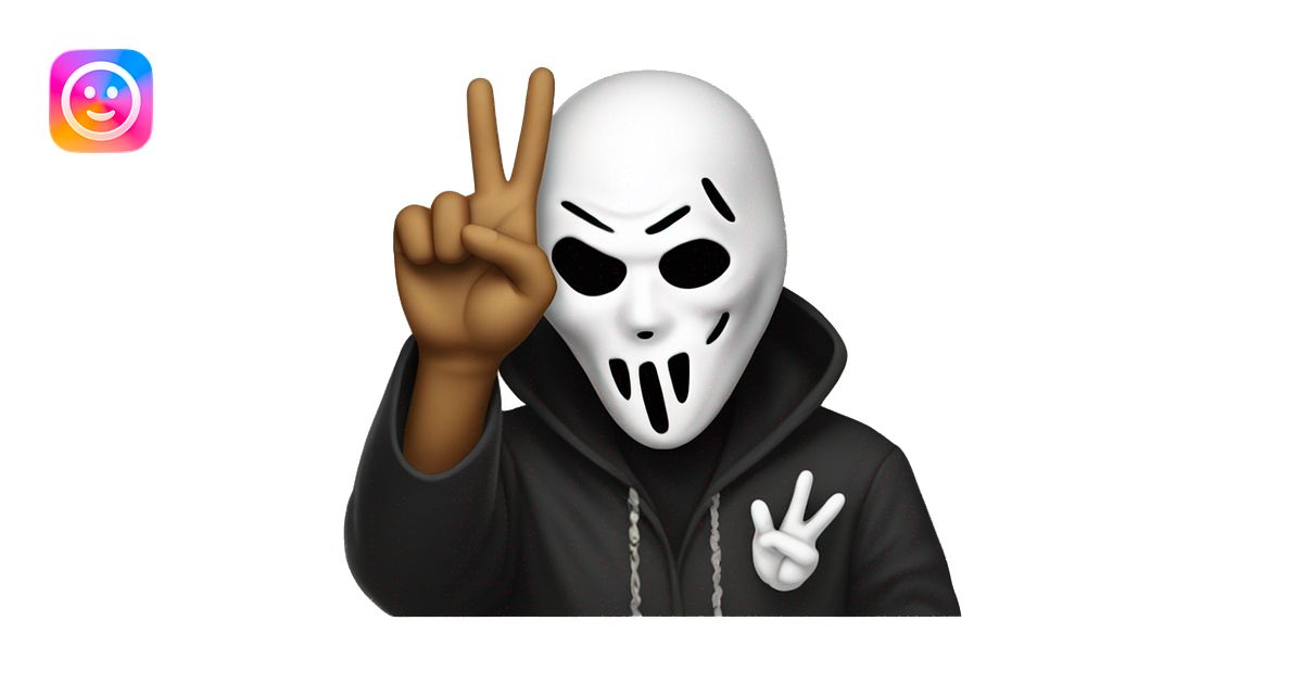 Ghostface killer doing a peace sign emoji | AI Emoji Generator