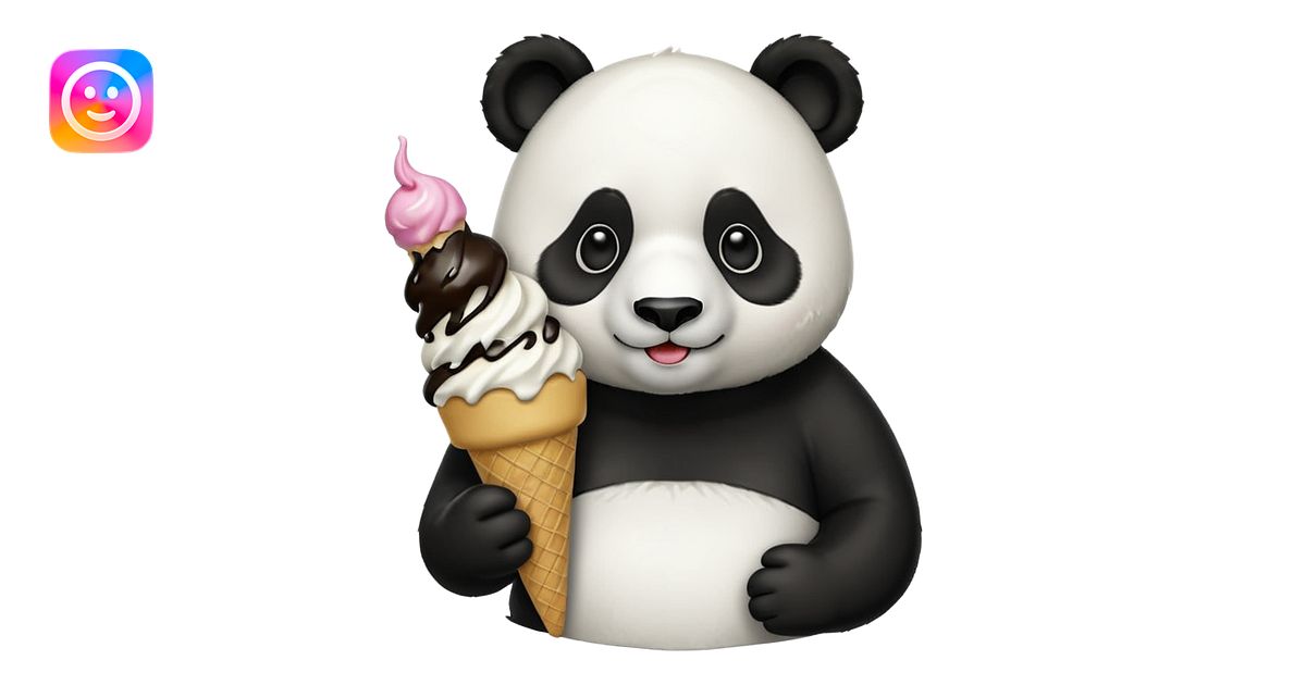 Panda eating ice cream emoji | AI Emoji Generator