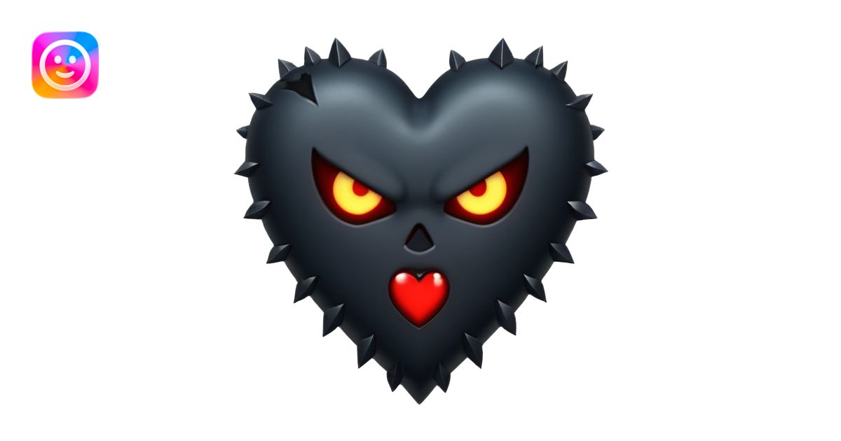 evil black heart emoji | AI Emoji Generator