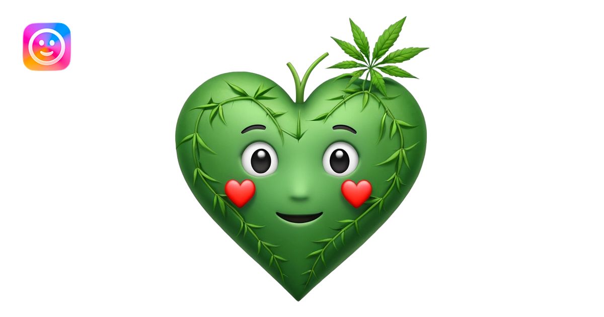 Animated weed heart emoji | AI Emoji Generator