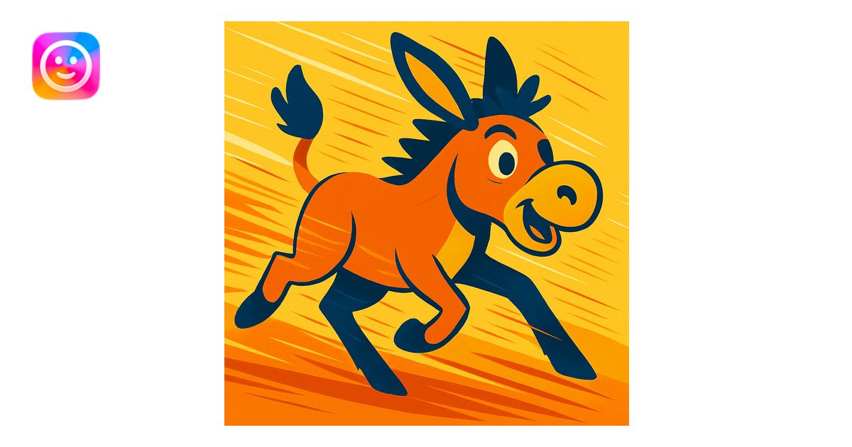 Make the donkey look like it is running extremely fast, with motion ...