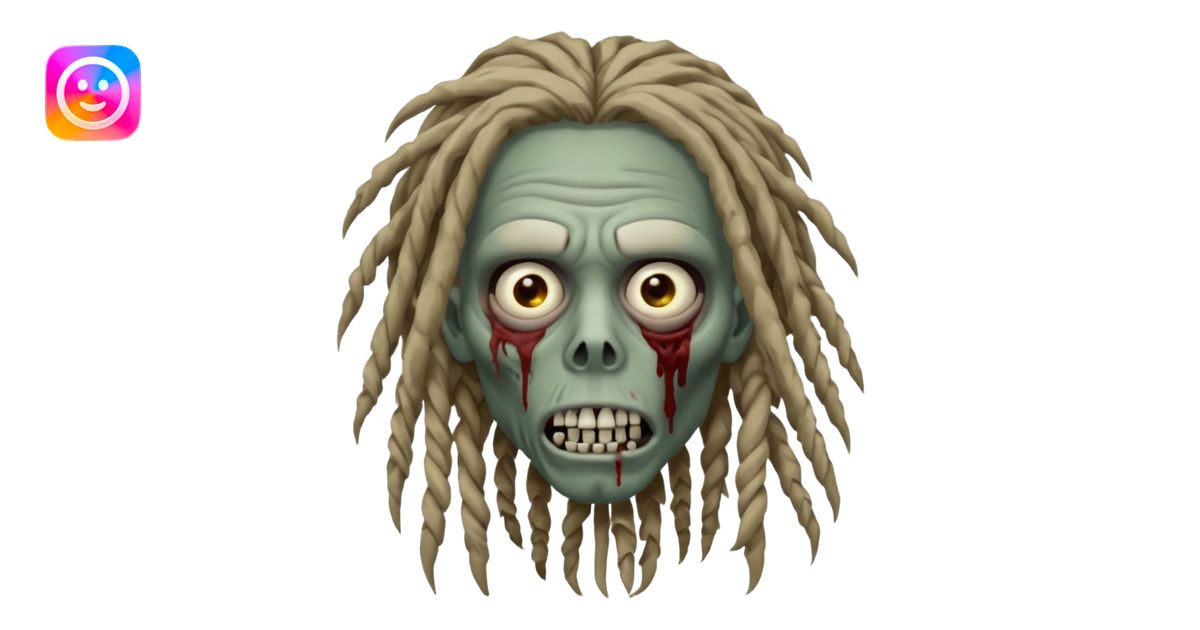 create zombie with dreadlocks have some of the drealocks cover his face ...