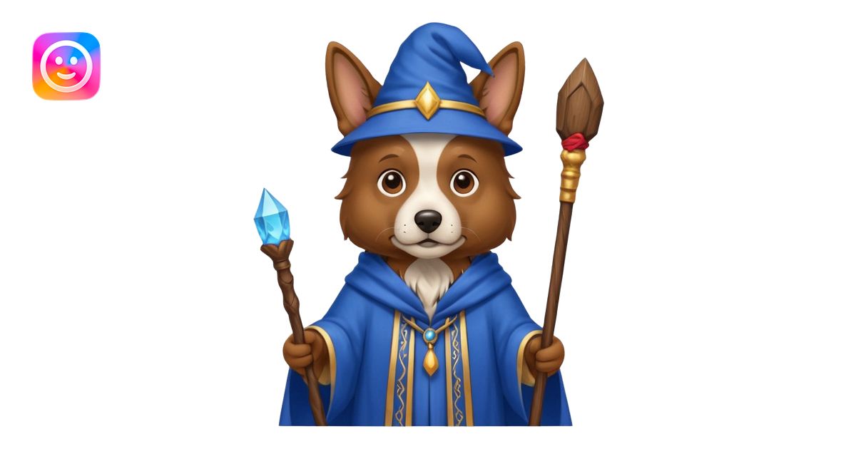 Dog wizard emoji | AI Emoji Generator