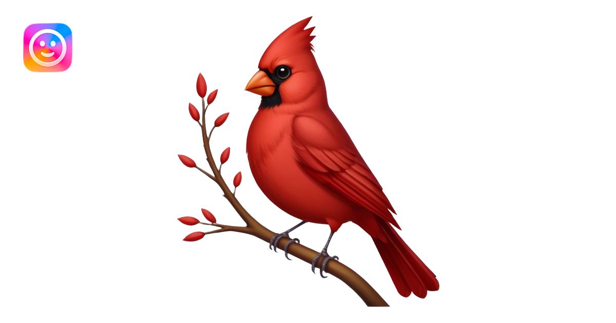 Red cardinal for text emoji | AI Emoji Generator