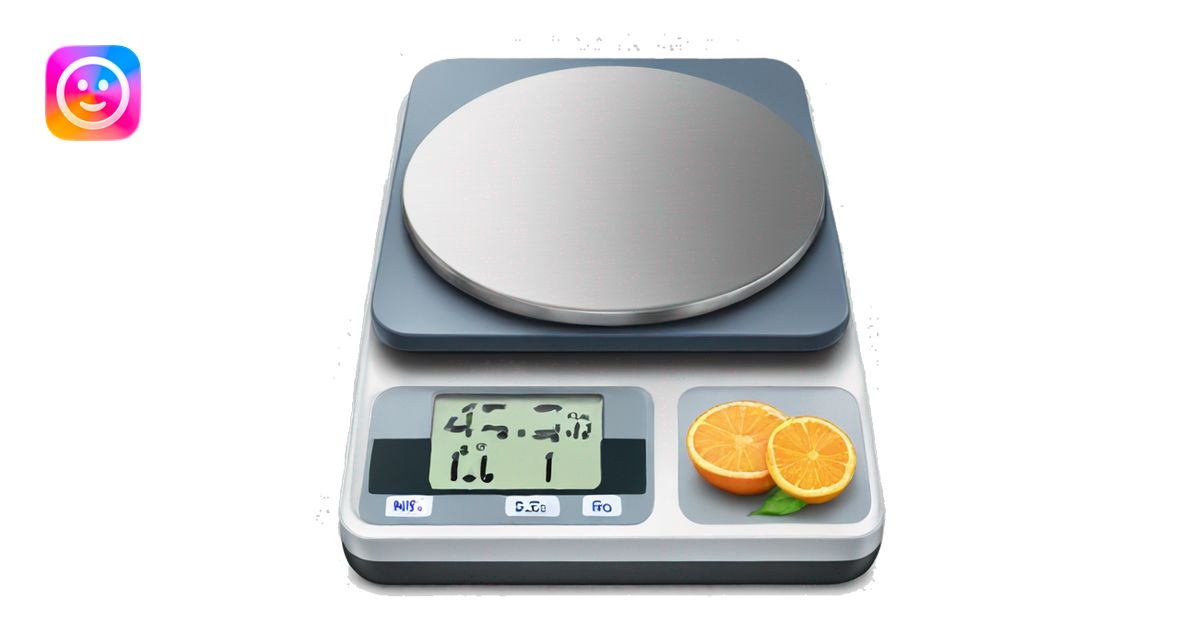 Electronic table scales with products emoji | AI Emoji Generator