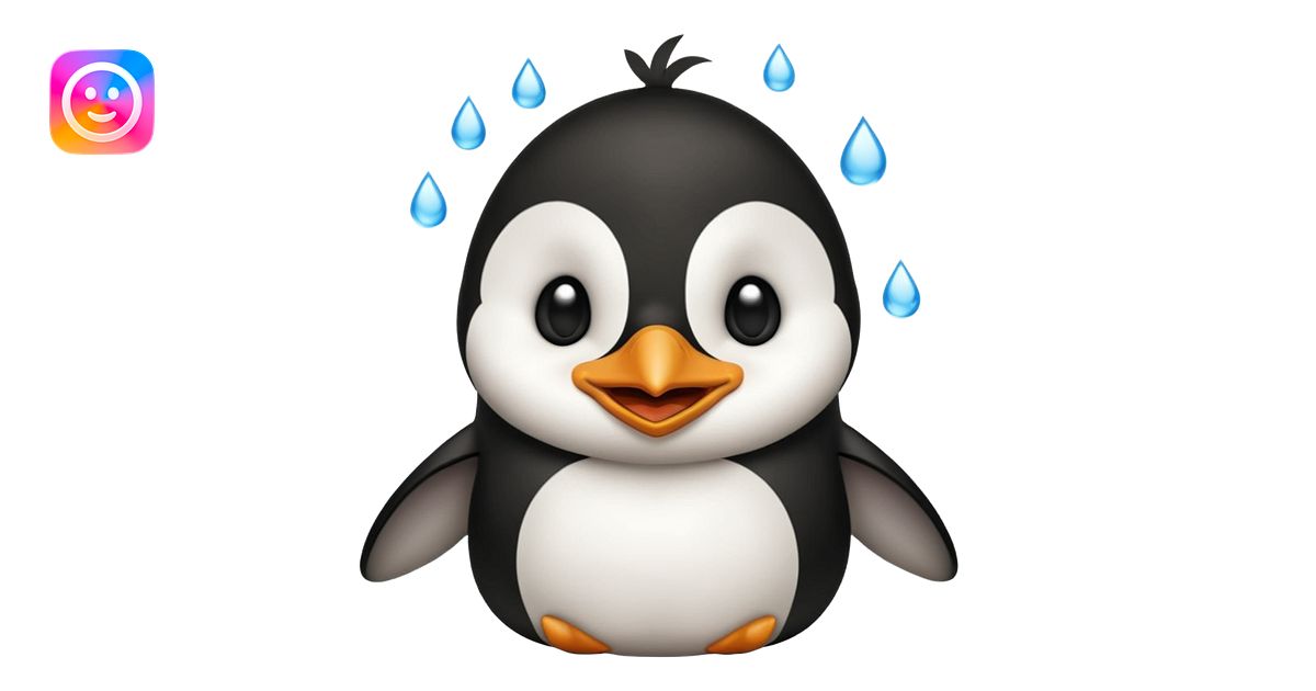 laughing penguin with tears while laughing coming out of eyes and going ...